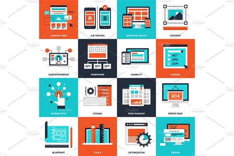 Web Development Outline Icons ~ Creative Market