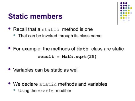 ch 6 static class members ppt programming ppt