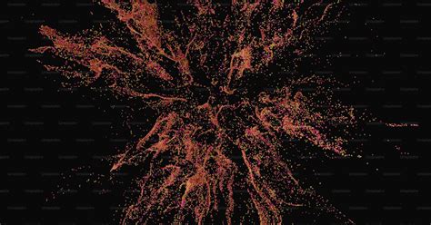 검은색 배경에 주황색과 빨간색이 흩어진 개체 사진 Unsplash의 입자 이미지