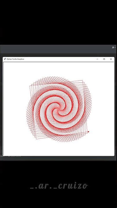 Squary Spiral🌀 Using Python Turtle🐍🐢 Python Turtle Graphics Shorts Python Youtube