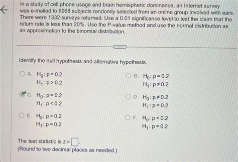 Solved Part Need Help Finding Test Statistic And Chegg Com