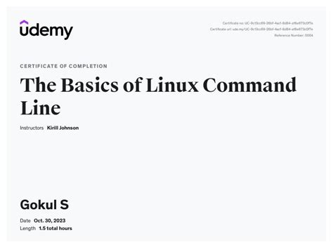 Gokul S On Linkedin Udemy Linuxcommands Consistencymatters