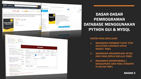 Pemrograman Database Menggunakan Python Gui And Mysql Memperbarui Data Pada Tabel Youtube