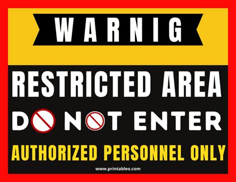 29 Authorized Person Only Sign Download Printable Pdfs