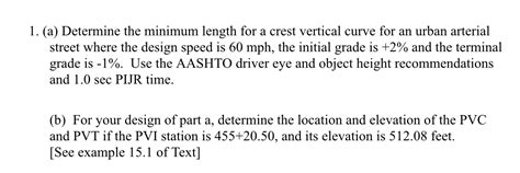 Solved A Determine The Minimum Length For A Crest Chegg