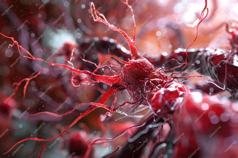 Premium Photo A Close Up Of A Red Cell With A Red Stem