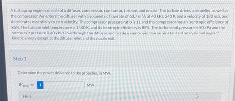 Solved A Turboprop Engine Consists Of A Diffuser