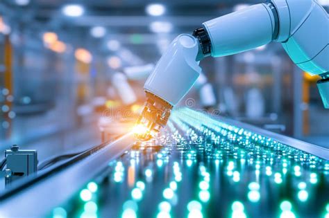 Automated Robotic Arm Assembling Circuit Boards Modern Factory Ai