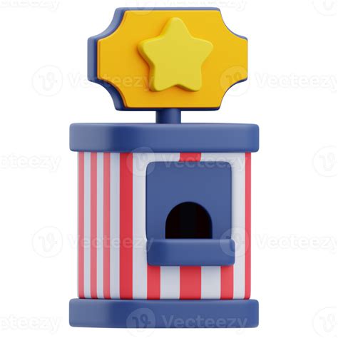 3d Animated Circus Ticket Booth Decor 51796837 Png