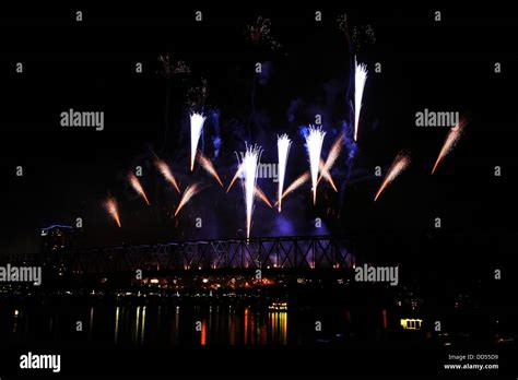 an abstract pattern of light created by an exploding group of fireworks