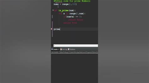 Python Must Know Code Primenumbershortsviral Youtube