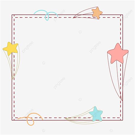 Rectangular Borders PNG Image Colored Border Rectangular Border Hand Painted Border Star Border