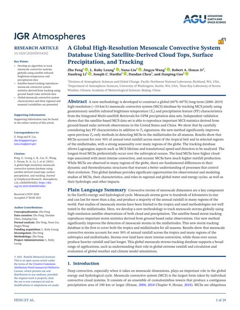 Pdf A Global High‐resolution Mesoscale Convective System Database