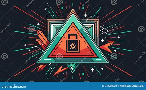 Emergency Exit Sign Form Lines Triangles And Particle Style Design Illustration Vector Stock