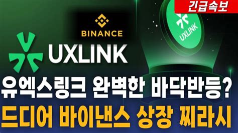 유엑스링크 코인 완벽한 바닥 반등 드디어 바이낸스 상장 찌라시 유엑스링크 유엑스링크전망 유엑스링크목표가 Youtube