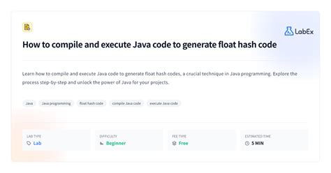 How To Compile And Execute Java Code To Generate Float Hash Code Labex