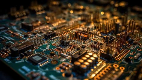Complexity Of The Electronics Industry Captured In Close Up Circuit Board Generated By Ai Stock