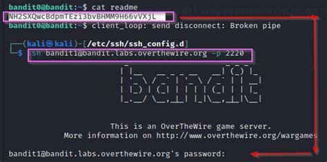 bandit how to login into the game using ssh by