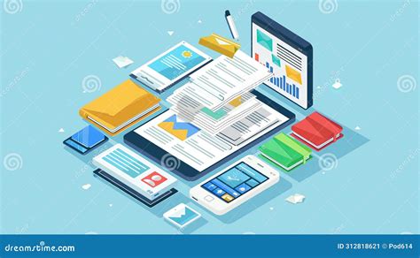 Embrace The Future Of Mobile Document Management With Innovative Apps 2d Illustration Graphics