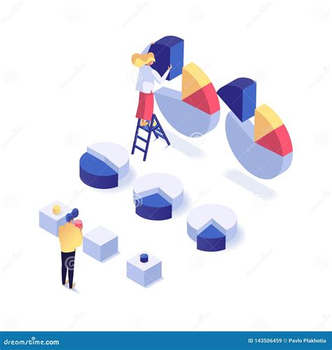 Information Processing Isometric Set Stock Vector Illustration Of