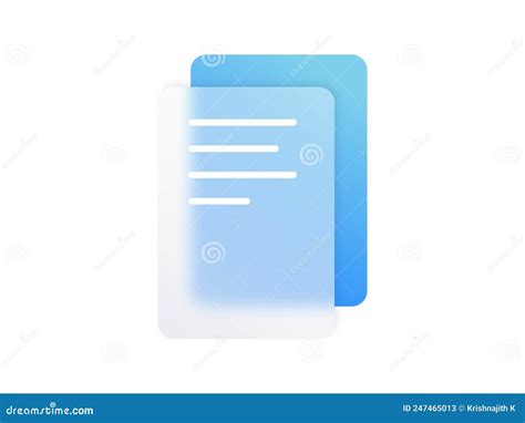 Document Icon In Glassmorphism Style Stock Illustration Illustration