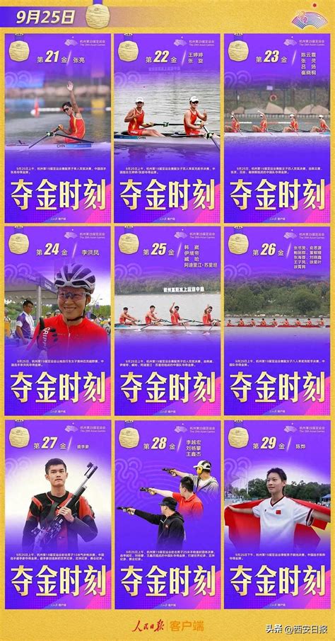 第二个比赛日，第一个九宫格集齐了！金牌收获亚运会