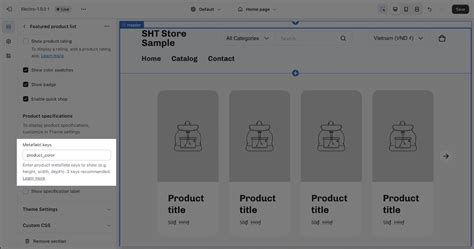 how to set up product metafield