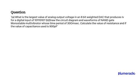 SOLVED A What Is The Largest Value Of Analog Output Voltage In An 8