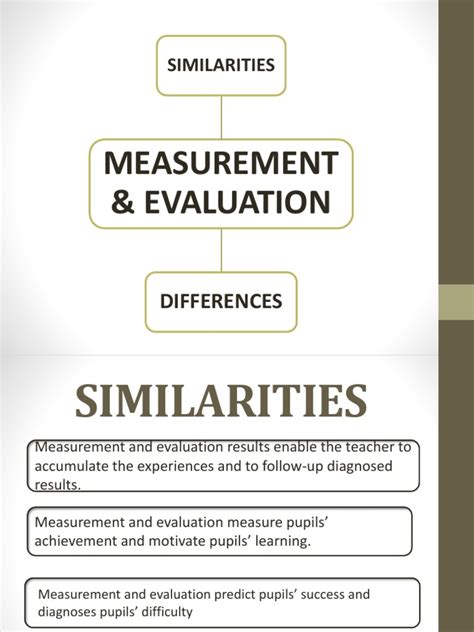 Differences Similarities Evaluation Measurement Pdf Measurement Evaluation