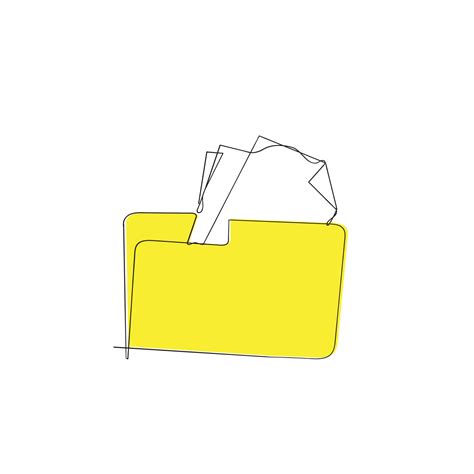 continuous line drawing file folder illustration vector 12595378 vector