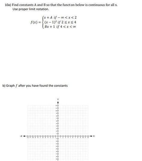 solved find constants a and b so that the function below is