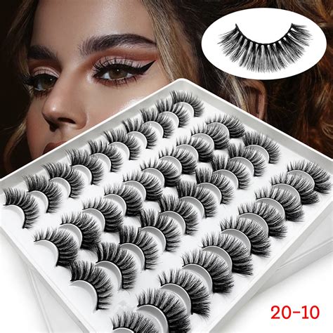 20 Pair 3d False Eye Lashes Wispy Extension Eyelashes Set False