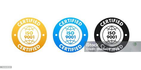 Iso 9001 인증 배지 아이콘 인증 스탬프 평면 디자인 벡터 그림입니다 아이콘에 대한 스톡 벡터 아트 및 기타 이미지 아이콘 증명서 1위 Istock