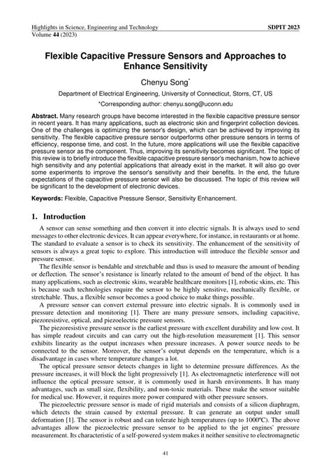 Pdf Flexible Capacitive Pressure Sensors And Approaches To Enhance Sensitivity