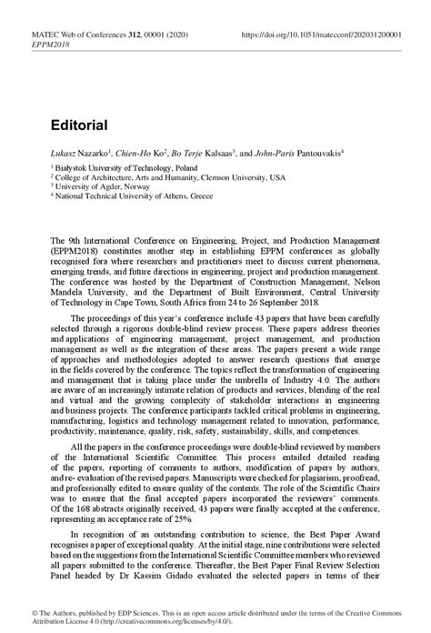 Editorial Matec Web Of Conferences