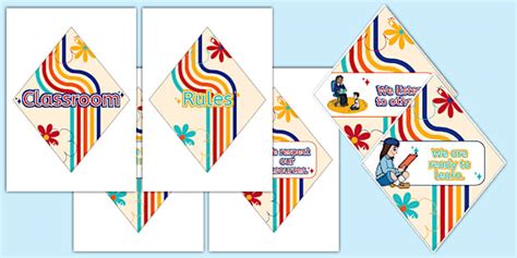 Classroom Rules Rhombus Display Shapes Teacher Made