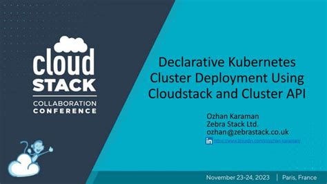 Declarative Kubernetes Cluster Deployment With Cloudstack And Cluster