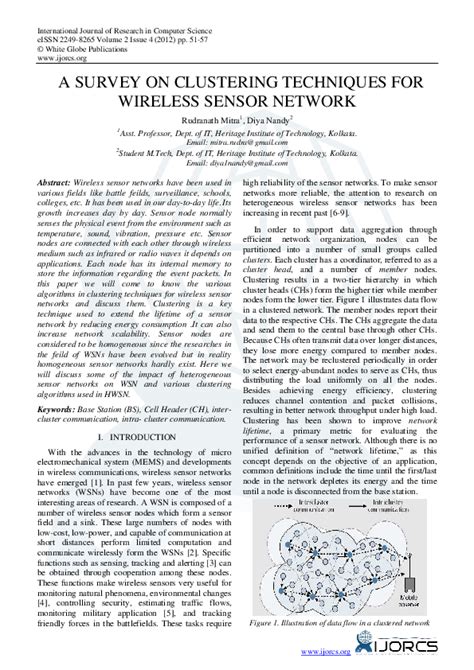 Pdf A Survey On Clustering Techniques For Wireless Sensor Network