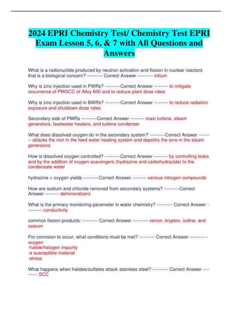 2024 Epri Chemistry Test Chemistry Test Epri Exam Lesson 5 6 And 7 With All Questions And