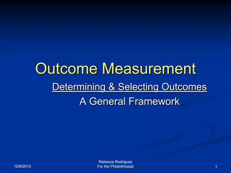 A Framework Example On Outcome Measurement Ppt