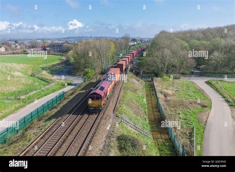 Db Cargo Rail Uk Class 66 Diesel Locomotive 66057 On The West Coast Mainline With A Freight