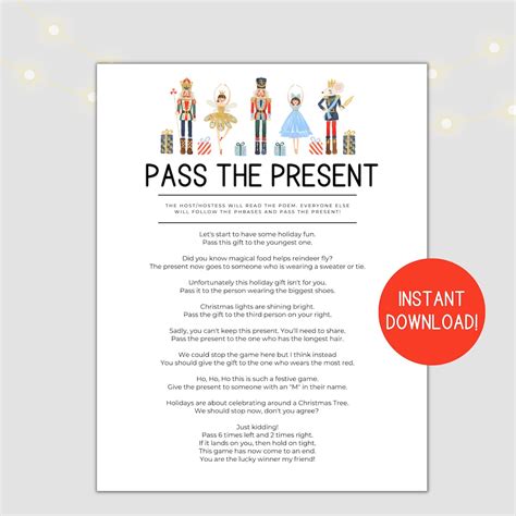 Pass The T Game Poem Pass The Present Game Pass The Parcel Game