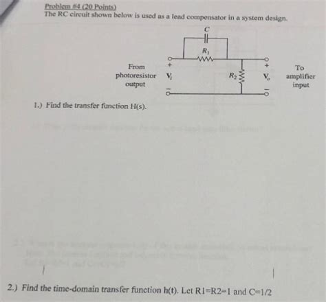 Solved Problem Points The RC Circuit Shown Below Is Chegg Com