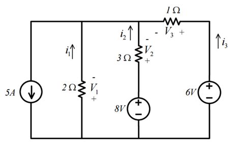solved solve for v1 v2 v3 and i1 i2 i3 and in the circuit