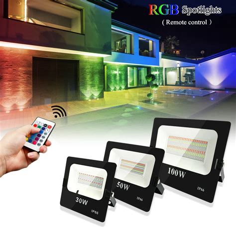 220v Rgb 투광 조명 30w 50w 100w 야외 벽 세탁기 벽 세탁기 Led 램프 16 색 반사판 Ip66 방수 정원 Rgb 조명투광 조명등 Aliexpress