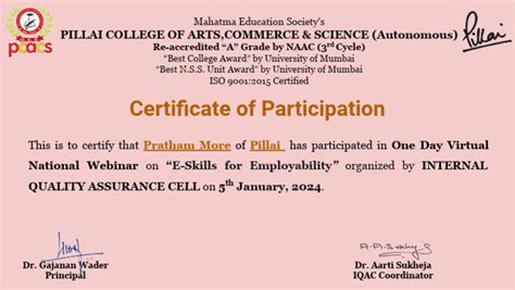 Pratham More Certificate Pdf