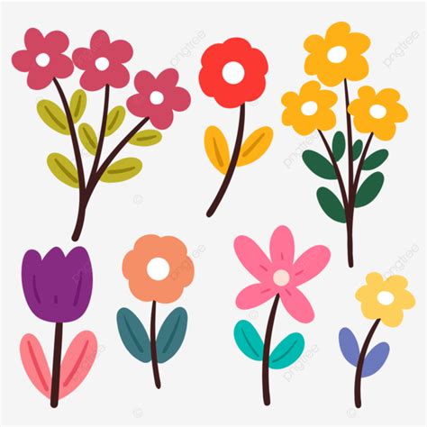 귀여운 꽃 스티커 세트 일러스트 꽃 꽃 무늬 꽃 스티커 Png 일러스트 및 벡터 에 대한 무료 다운로드 Pngtree