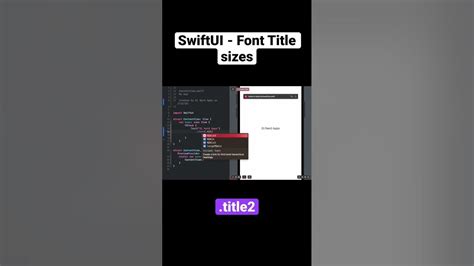Swiftui Font Title Sizes Youtube