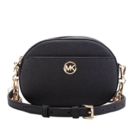 Michael Kors Jet Set 防刮皮革小型金字圓鼓鍊帶斜背包黑色 Pchome 24h購物