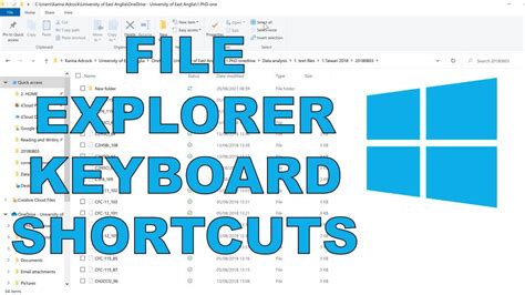 Windows File Explorer Keyboard Shortcuts Youtube